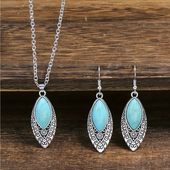 Jewelry | Vintage Jewelry Set Inlaid Turquoise | Poshmark